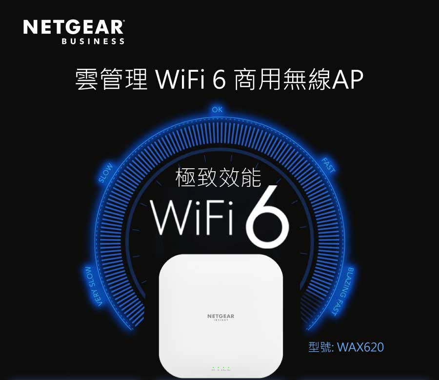 NETGEAR 雲管理商用無線 AP – WAX620 - 瀚錸科技-NetBridge